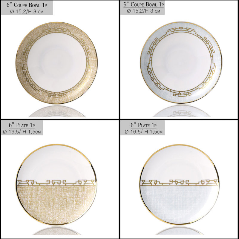 Everly Quinn Traditional Home 18 Piece Bone China Dinnerware Set, Service for 2 | Wayfair